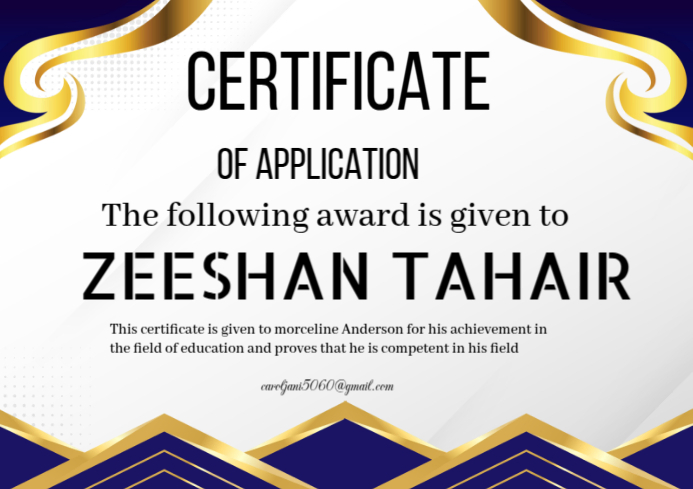 Certificate of application award Template | PosterMyWall