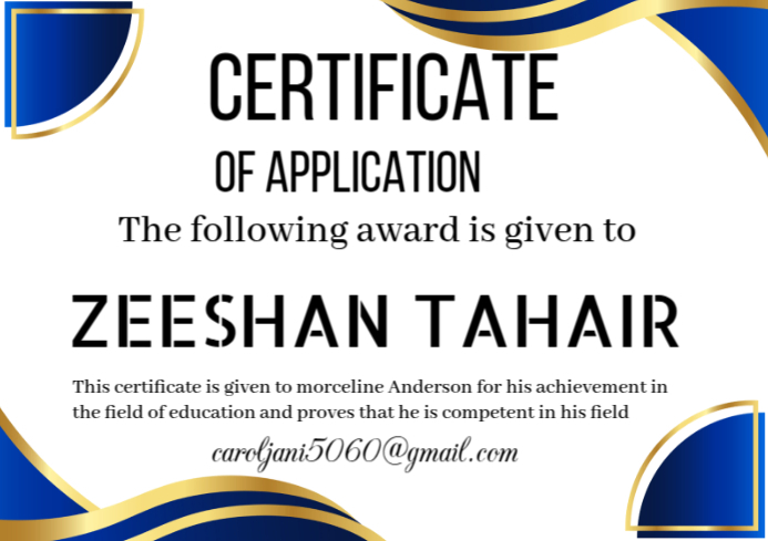 Certificate of application award template | PosterMyWall