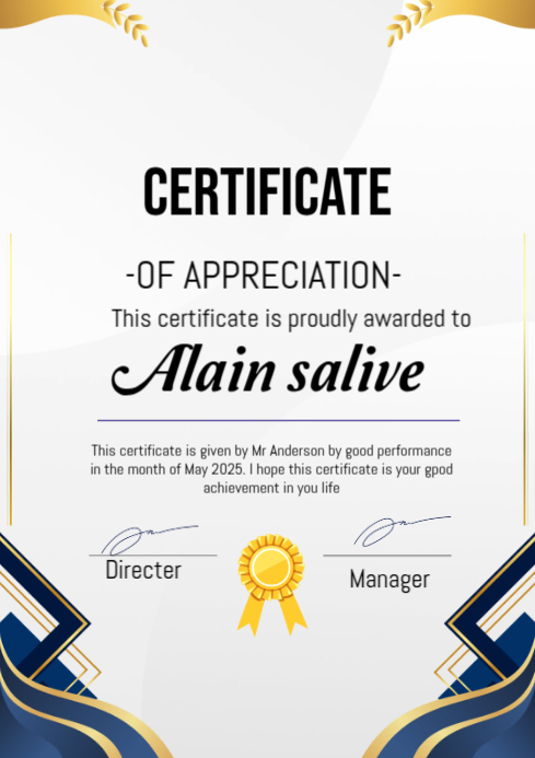 Certificate of application award template | PosterMyWall