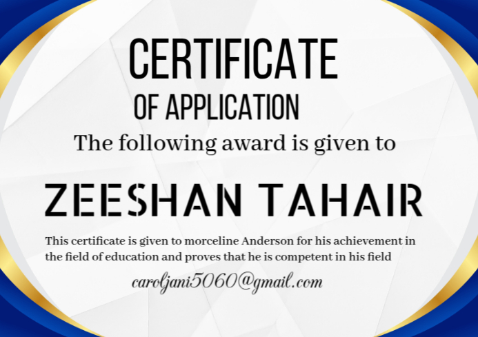 Certificate of application award template poster | PosterMyWall