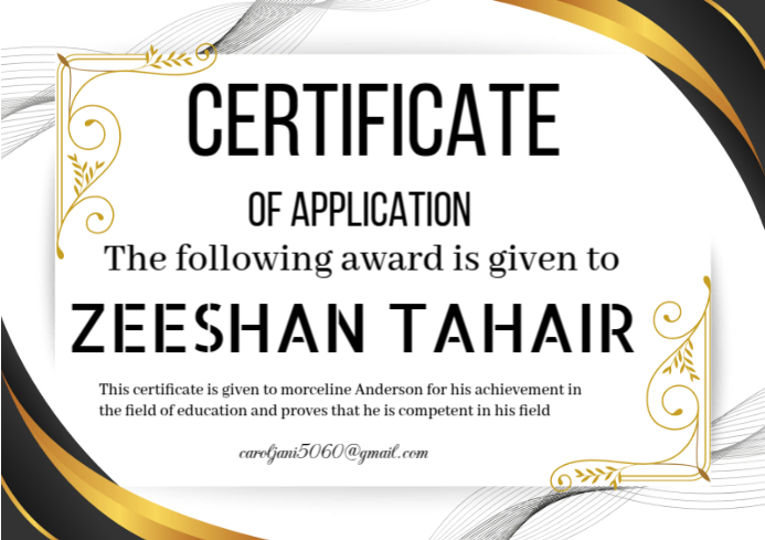 Certificate of application award template poster | PosterMyWall