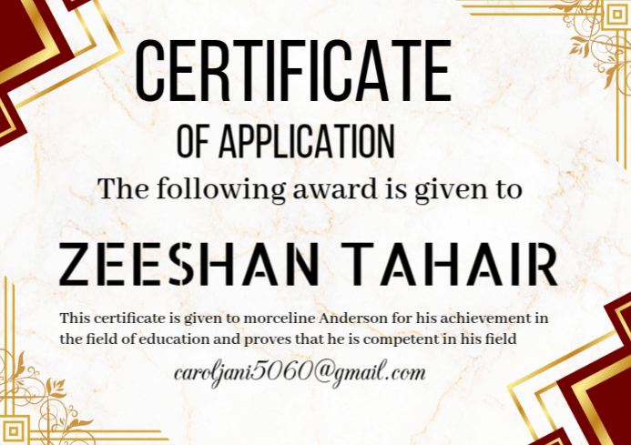 Certificate of application award template poster | PosterMyWall