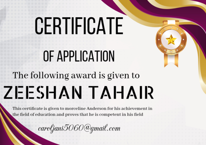 Certificate of application Template | PosterMyWall