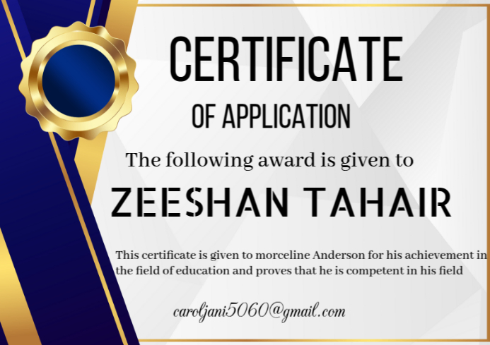Certificate of application Template | PosterMyWall