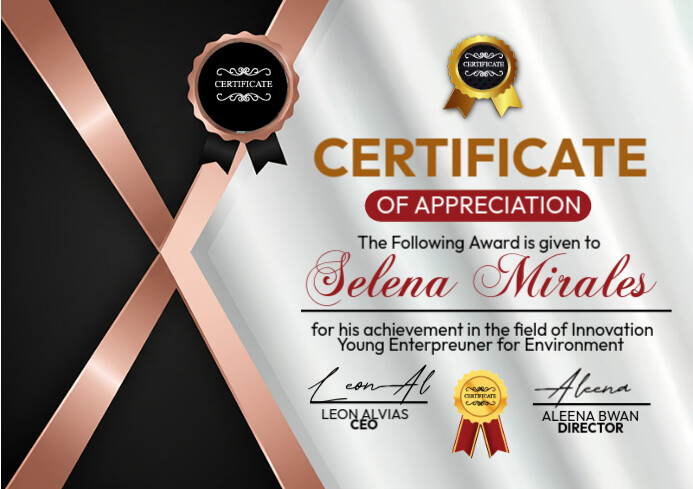 Certificate Of Apprecation Template | PosterMyWall