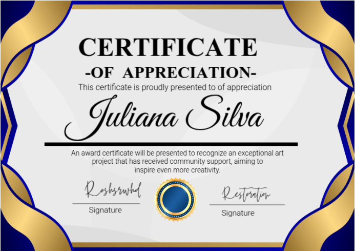 Certificate of appreciation 2025 Template | PosterMyWall