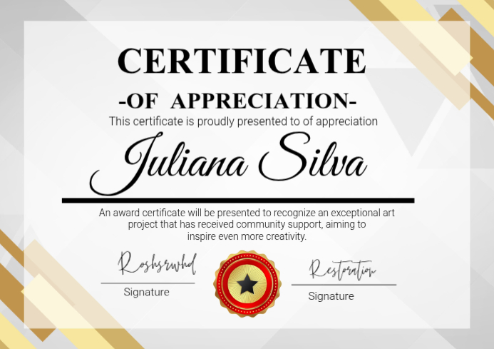 Plantilla de Certificate of appreciation 2026 | PosterMyWall