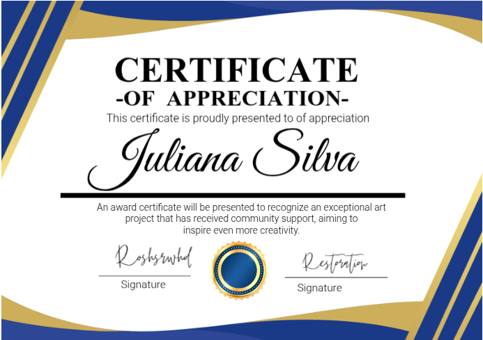 Certificate of appreciation 2026 Template | PosterMyWall