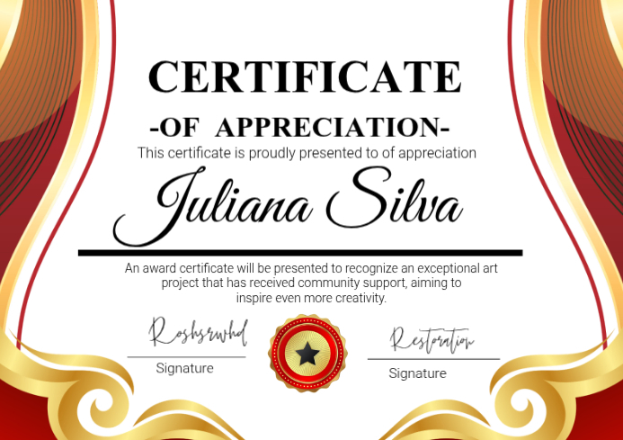 Certificate of appreciation 2026 Template | PosterMyWall