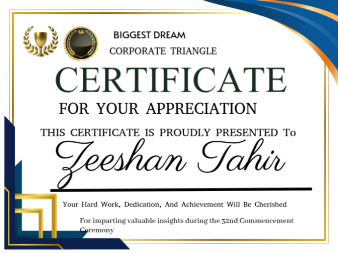 Certificate of appreciation 2026 Template | PosterMyWall