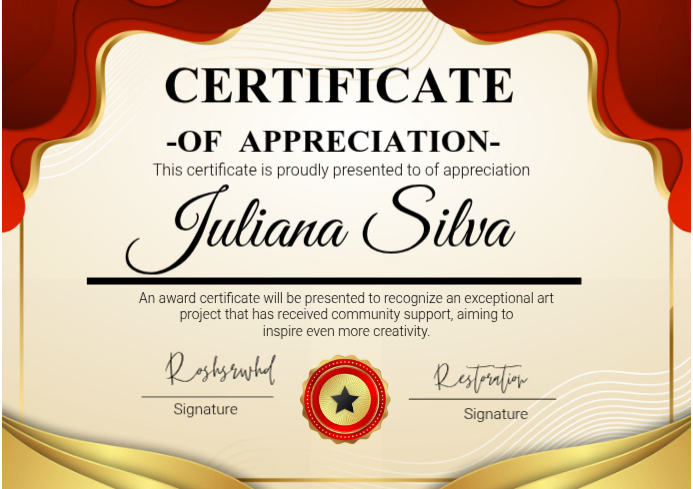 Certificate of appreciation 2026 Template | PosterMyWall