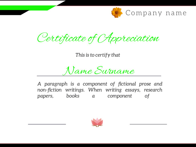 Certificate of appreciation 24 4 b2 Template | PosterMyWall