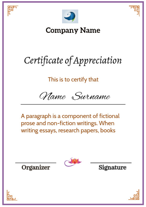 Certificate of appreciation 24 9 e1 Template | PosterMyWall