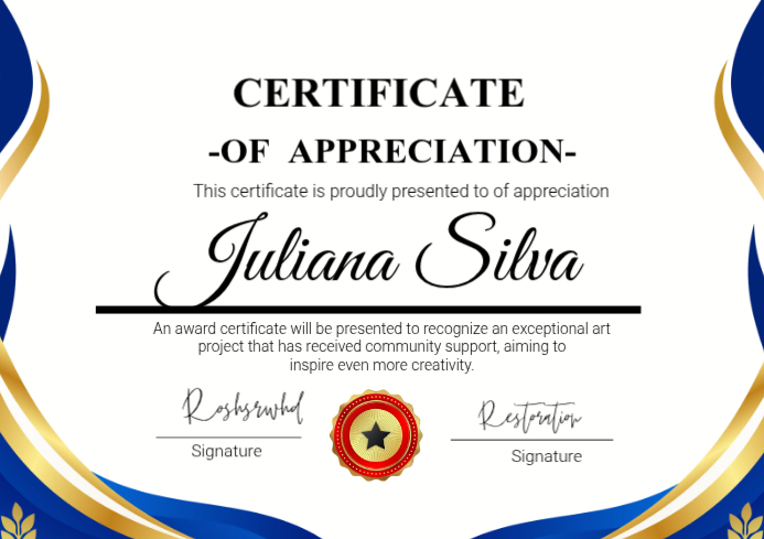 Certificate Of Appreciation Award A4 Template | PosterMyWall