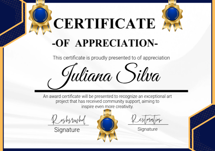Certificate of appreciation award Template | PosterMyWall