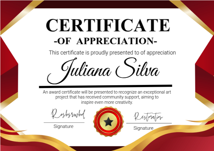 Certificate of appreciation award Template | PosterMyWall