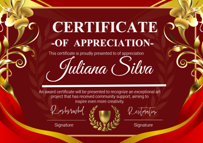 Certificate of appreciation award Template | PosterMyWall