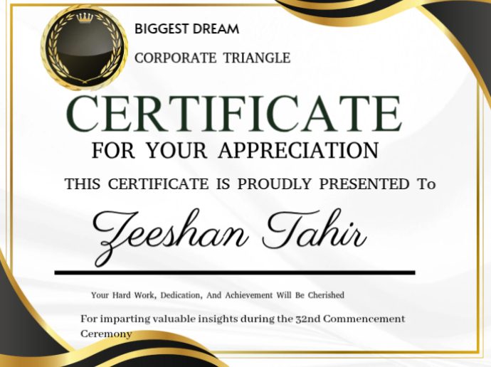 Certificate of appreciation award templa Template | PosterMyWall