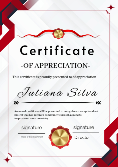 Certificate of appreciation award template | PosterMyWall