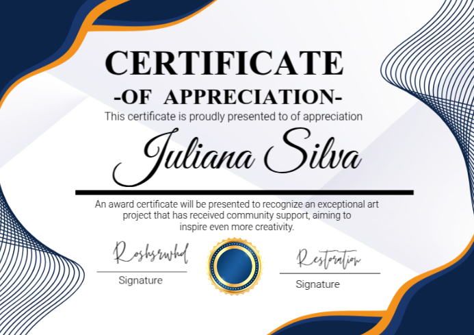 Copy of Certificate of appreciation award template | PosterMyWall