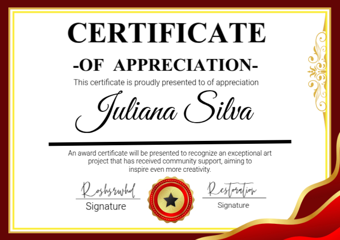 Certificate of appreciation award template | PosterMyWall