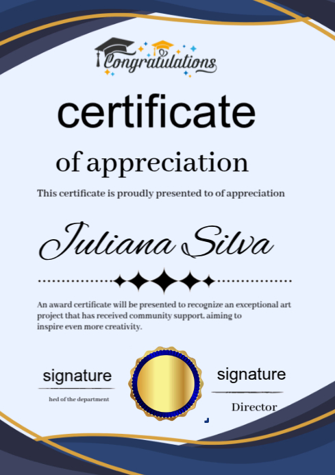 Copy of Certificate of appreciation award template poster | PosterMyWall