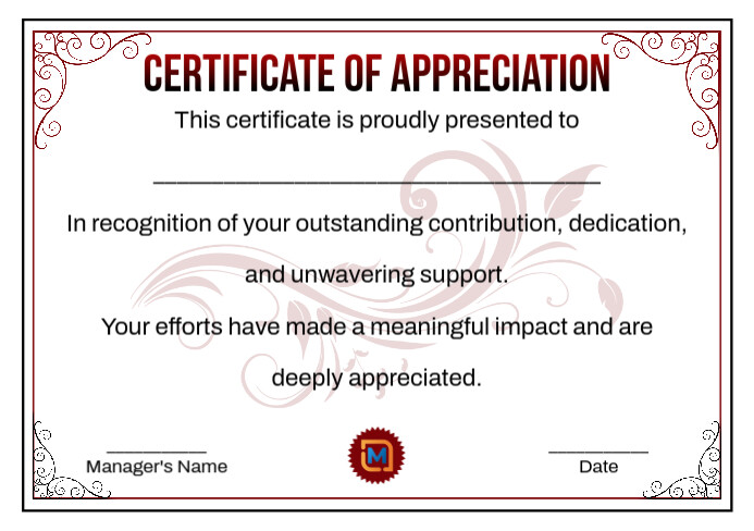 Copy of Certificate of Appreciation Design | PosterMyWall