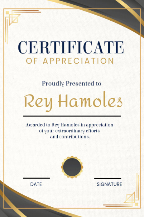 Certificate Of Appreciation Template | PosterMyWall