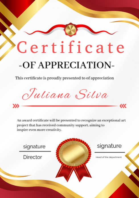 Copy of Certificate of appreciation | PosterMyWall