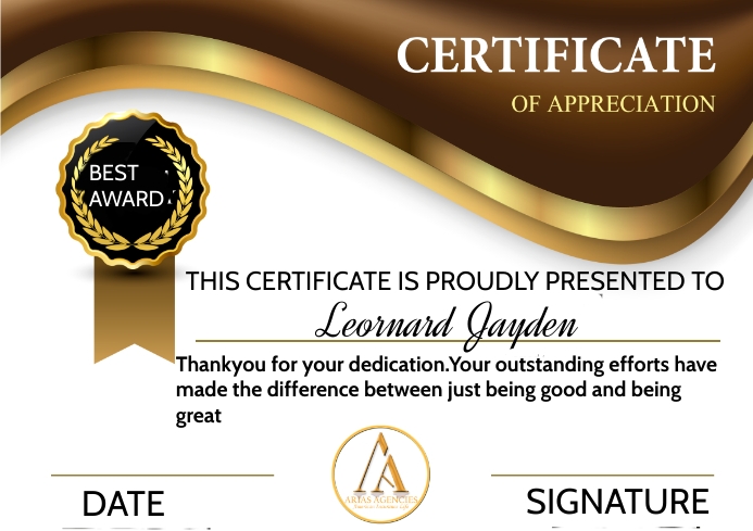 Copy of Certificate of appreciation | PosterMyWall