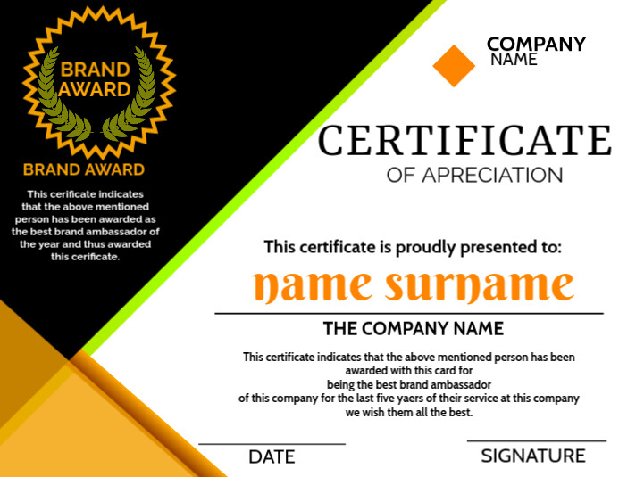 certificate of appreciation flyer template | PosterMyWall