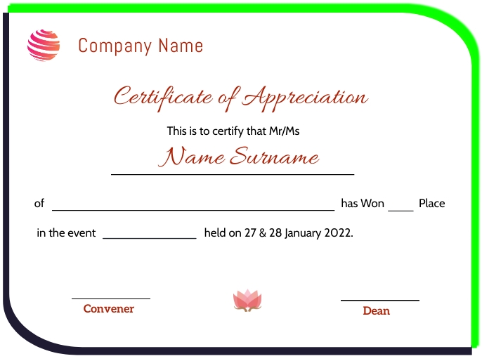 Copy of certificate of appreciation o7 | PosterMyWall