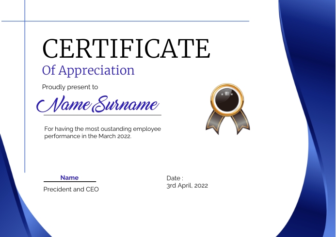 certificate of appreciation template | PosterMyWall
