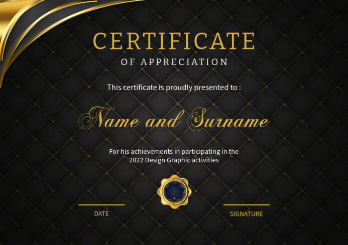 Sertifikaat van Waardering Sjabloon templaat | PosterMyWall