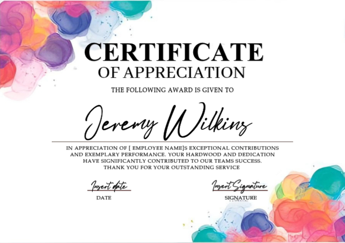 Certificate of Appreciation Template - Elegant & Editable Design ...