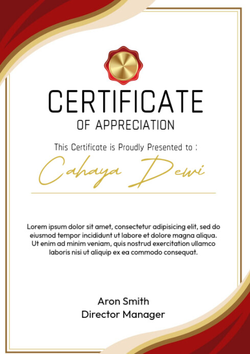 Certificate of Apreciation Template | PosterMyWall