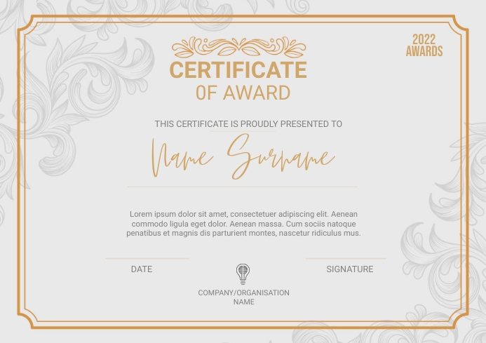 certificate of award Template | PosterMyWall