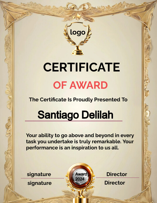 Certificate of award Templat | PosterMyWall