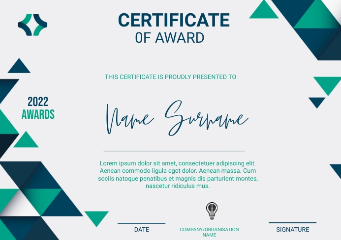 Copy of certificate of award | PosterMyWall