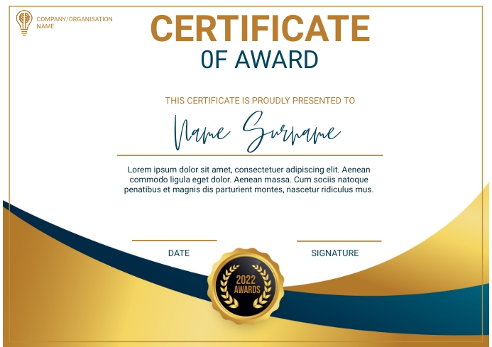 certificate of award Template | PosterMyWall