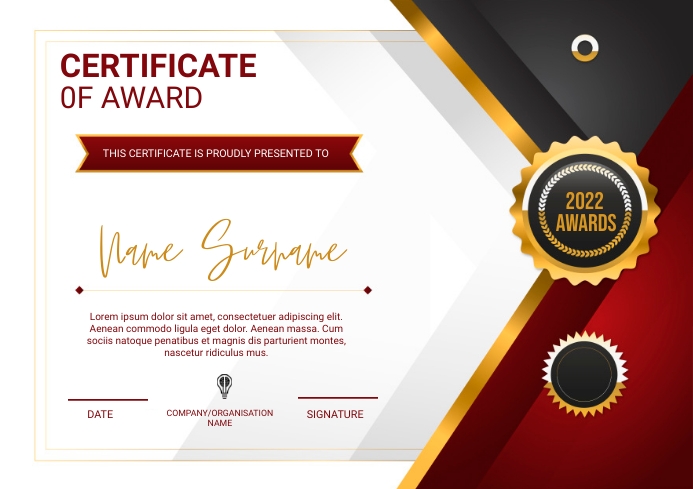 Copy of certificate of award | PosterMyWall