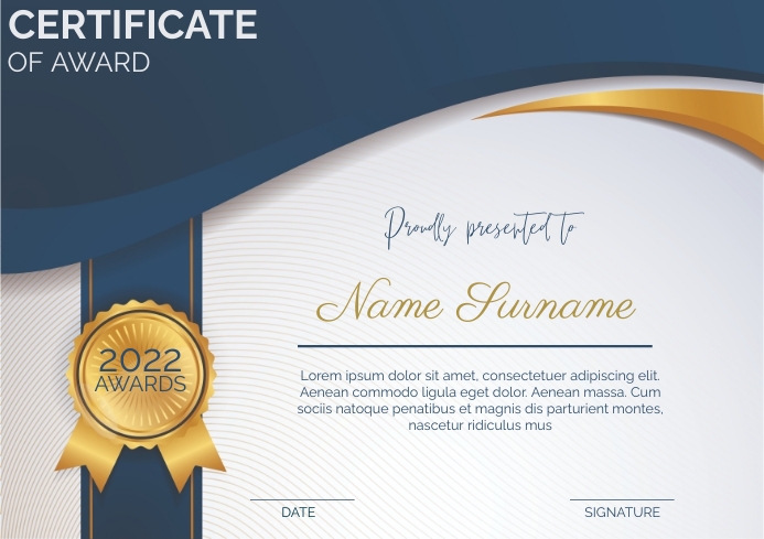 Copy of certificate of award | PosterMyWall