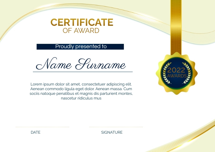 certificate of award Template | PosterMyWall