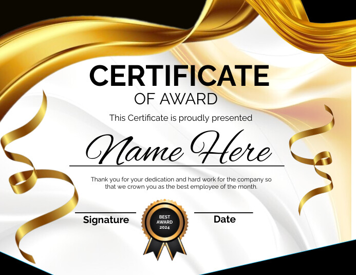 Copy of Certificate of Award flyer (Us Letter) | PosterMyWall