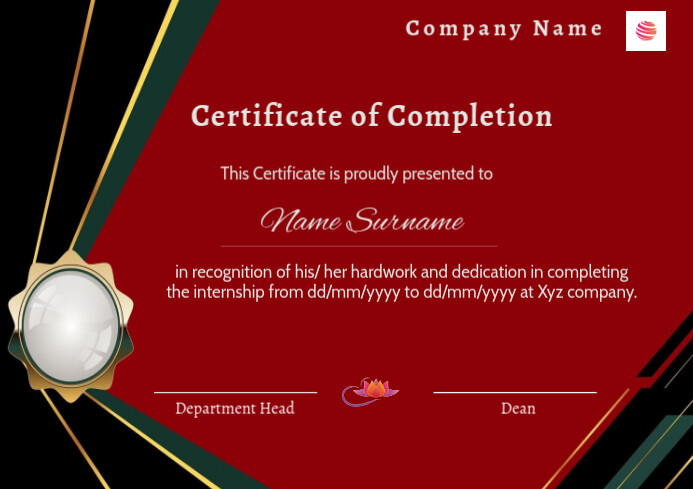Certificate of Completion 3 25 d3 Template | PosterMyWall