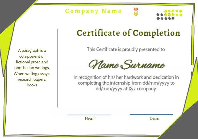 Copy of certificate of completion 7 25 e1 | PosterMyWall