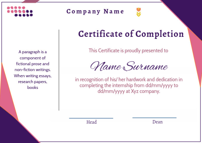 Certificate of completion 7 25 f1 Template | PosterMyWall