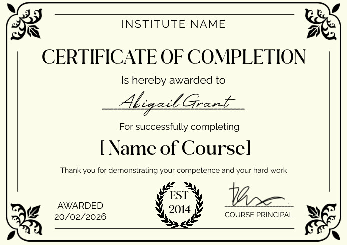 Certificate of Completion Achievemen Template | PosterMyWall