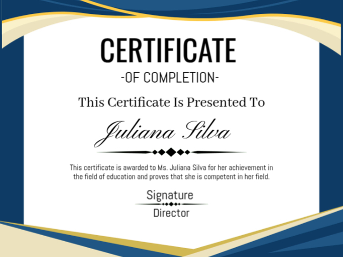 Certificate of completion award poster Template | PosterMyWall