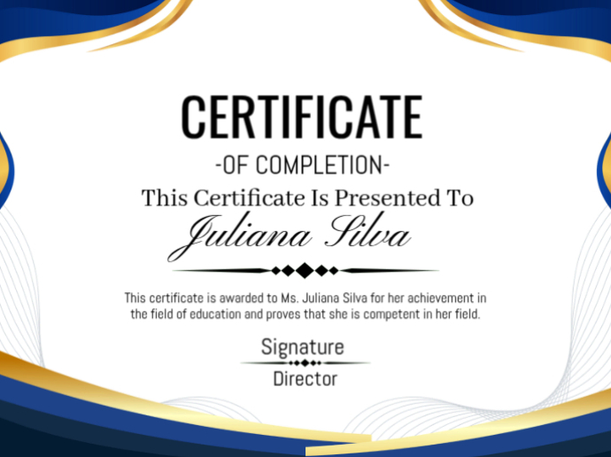 Certificate of completion award poster Template | PosterMyWall